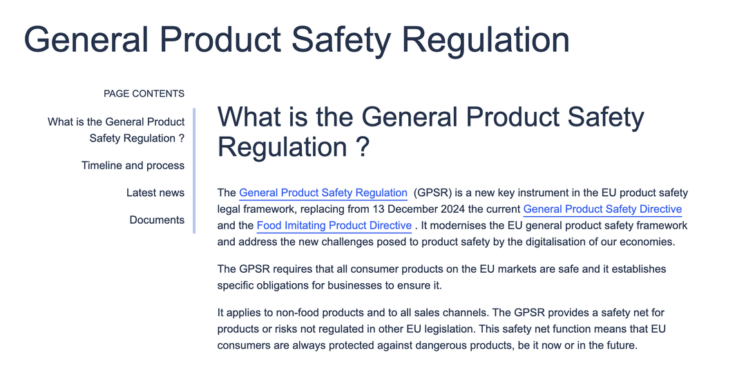 EU General Product Safety Regulation (GPSR) Guide